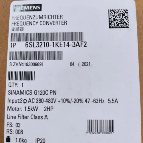 Siemens Inverter SINAMICS G120C PROFINET EtherNet/IP IP20/UL Open FSAA ...