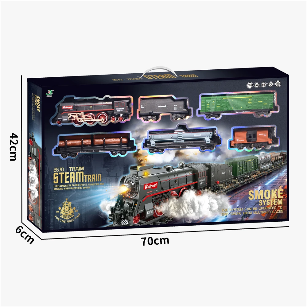 Creative Novelty Diy Assembly Model Plastic Steam Slot Railway Vehicle ...