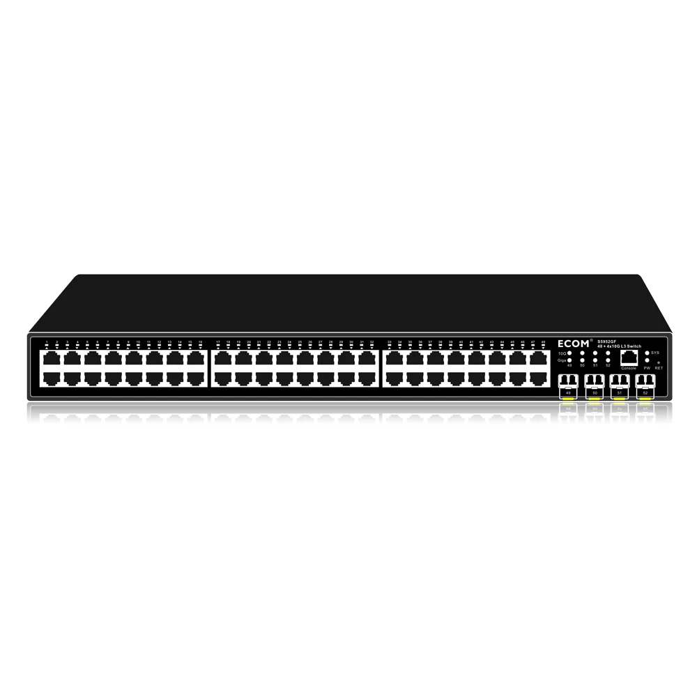 Ecom S5952gf 48x1000mbps-tx + 4x10g Fx L3 Managed Ethernet Switch 24 Ports Gigabit Network ...