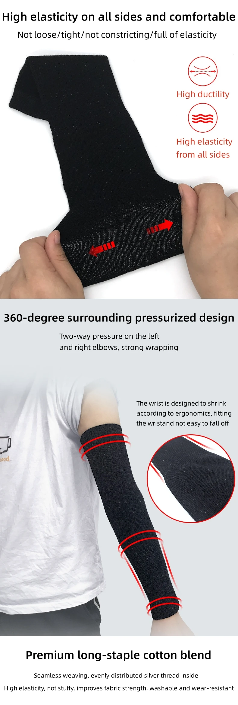 Custom Compression Conductive Therapy Massage Arm Sleeve For Pain ...