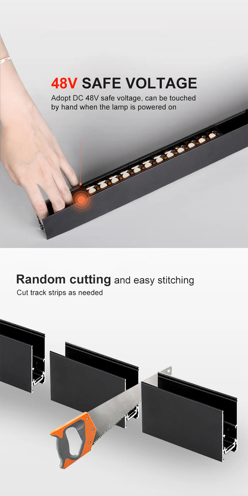 Magnetic Track Lighting System Recessed Dc40v Dimmable Led Track Lights ...