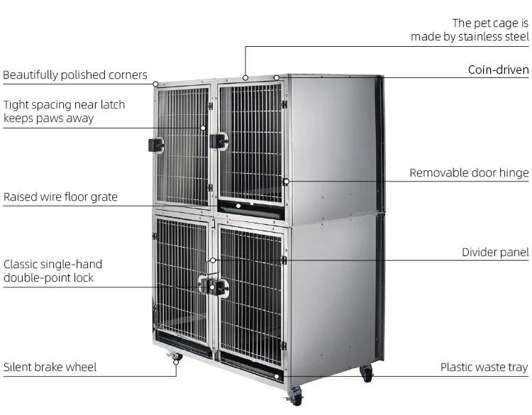 Hayeapet China Made Vet Stainless Steel Small Animal Acrylic Show Case ...
