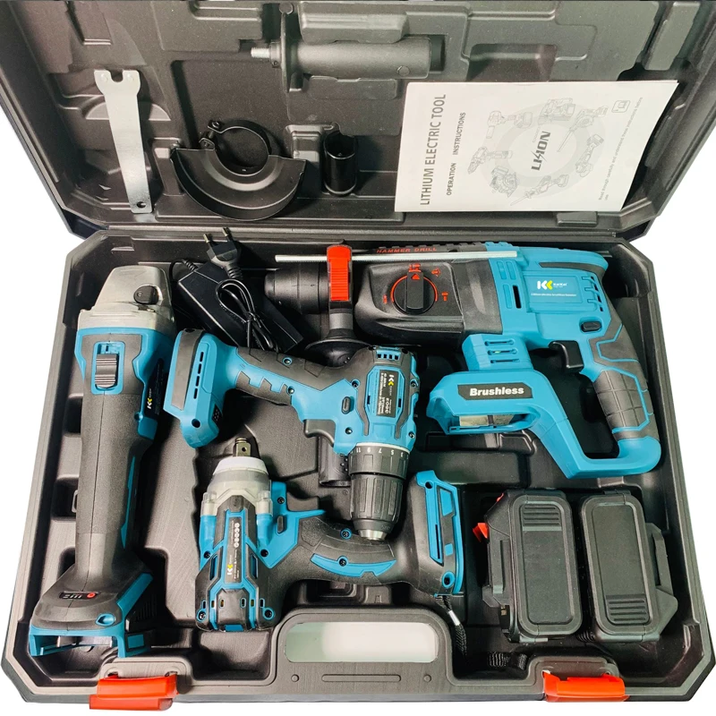 Factory Power Drills Kit 21V Brushless Cordless Drill - 18V, Impact ...
