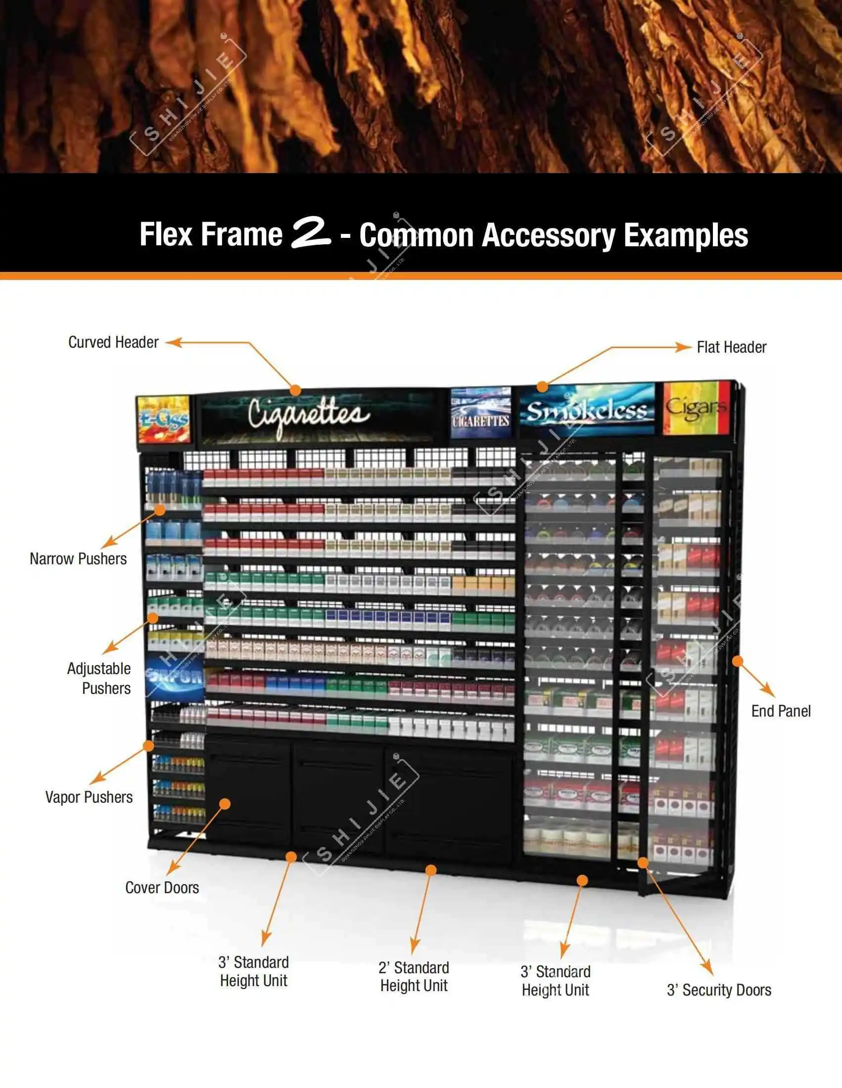 Customized Smoke Tobacco Shop Furniture Display Shelves Floor Stand ...