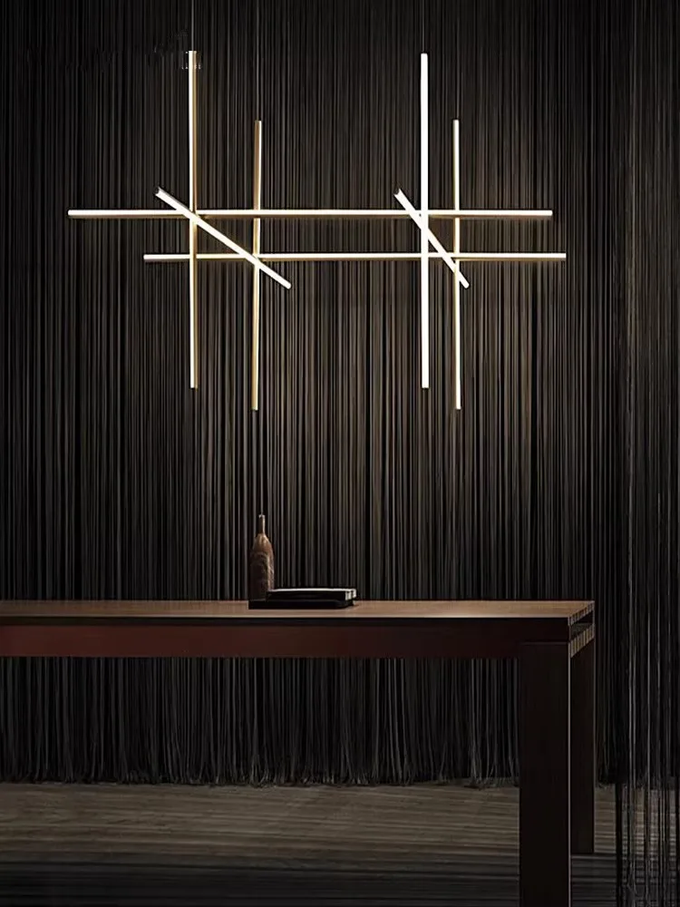 Modern Italian Designer Simple Light Luxury Led Line Lamp Ceiling Lamp ...