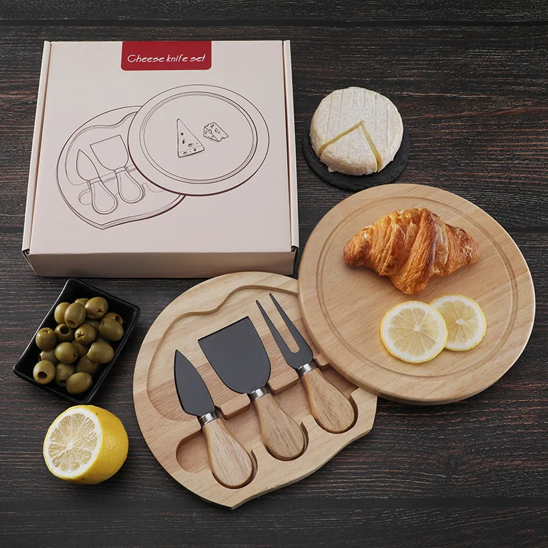 Wholesale Oak Cheese Board Set With Knife Slicer Cheese Plate Bamboo ...