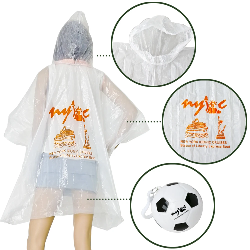 Portable Disposable Emergency PE Plastic Waterproof Rain Coat Poncho in ...