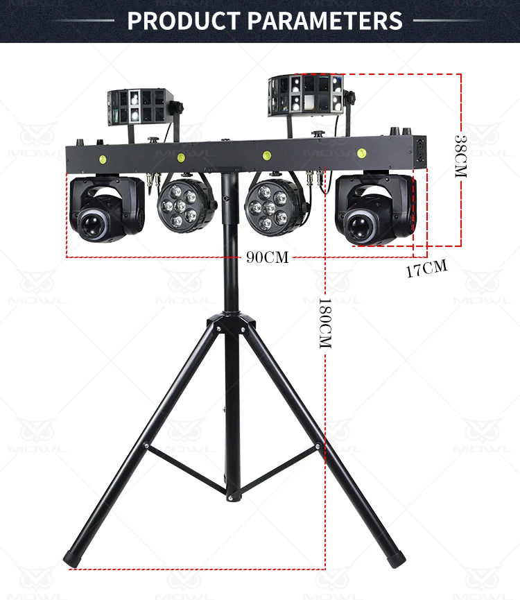 DJ Party Disco Bar Stage Light - 5in1 LED Moving Head Par