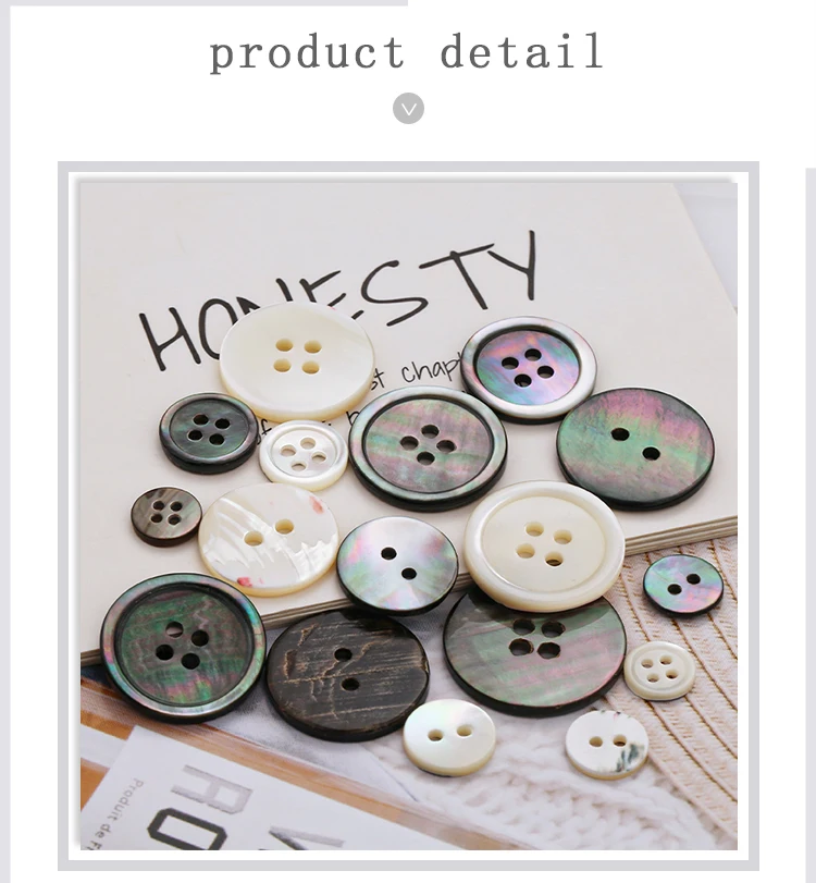 Elegant Shell Buttons With Mother of Pearl Flatback, 4-Hole Dry ...