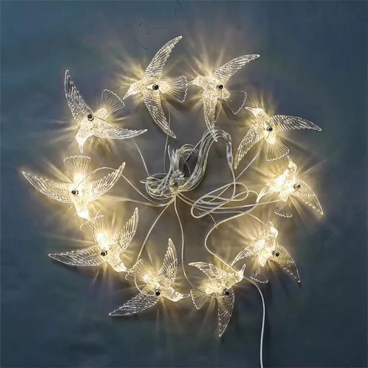 Nordic Modern Led Pendant Light With Birds - Living Room Ceiling Lamp