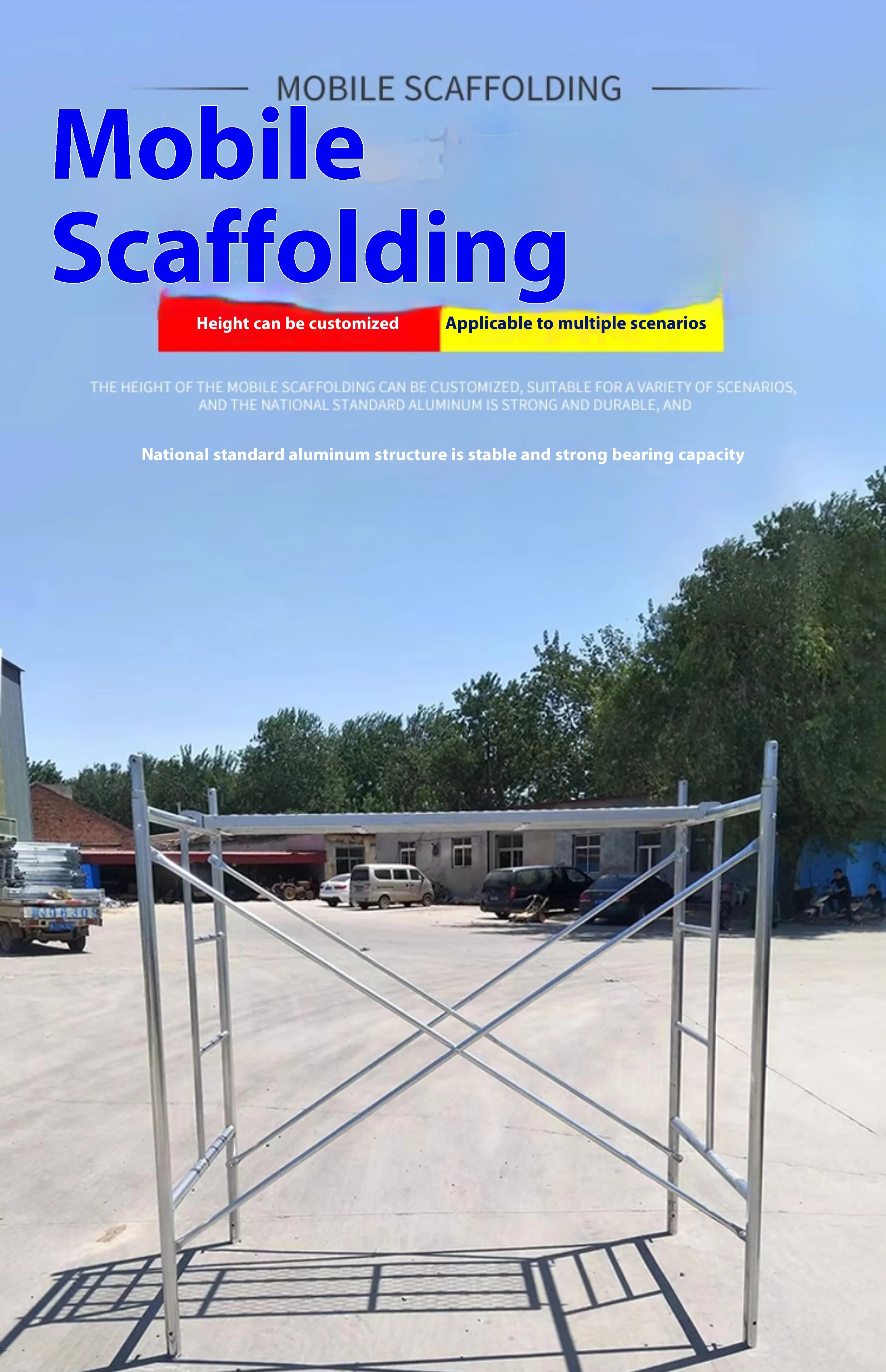 Galvanized Mobile Folding Scaffolding System Portable Frame Scaffolding ...