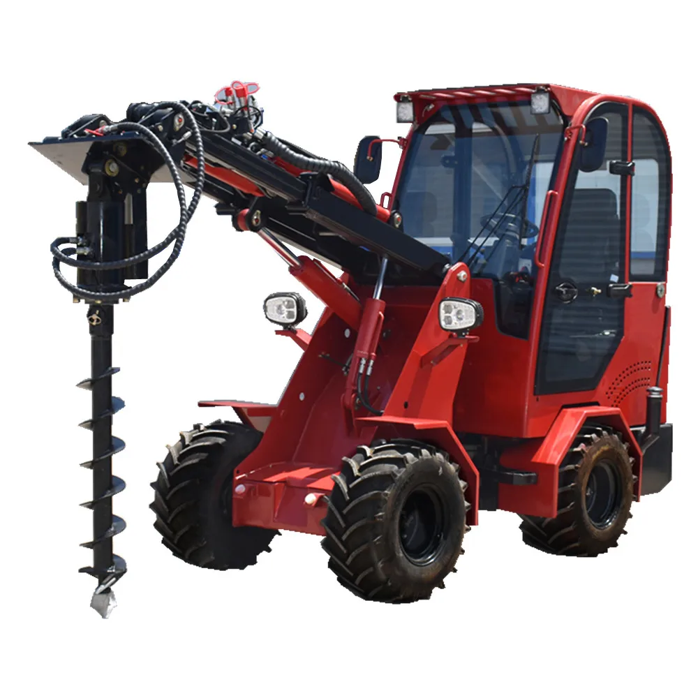 1 Ton Telescopic Boom Articulated Loader Diesel-Powered Hydraulic ...