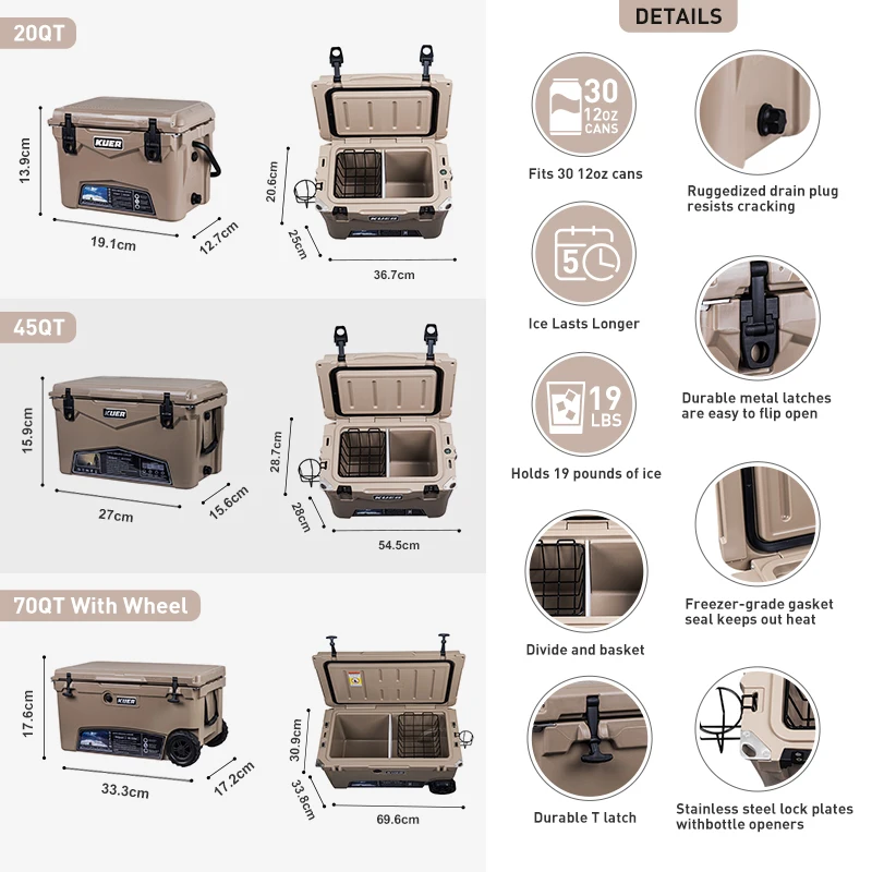 Logo Custom Large Portable Cooler Box Ice Cooler Box Rotomolded Cooler ...