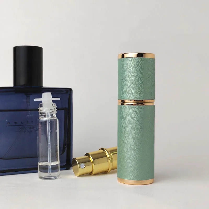 Luxury 6ml Small Leather Perfume Bottle Empty Glass Inner Tank with ...