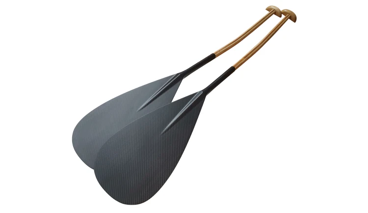 Traditional Tahitian Canoe PADDLE with Wood Shaft