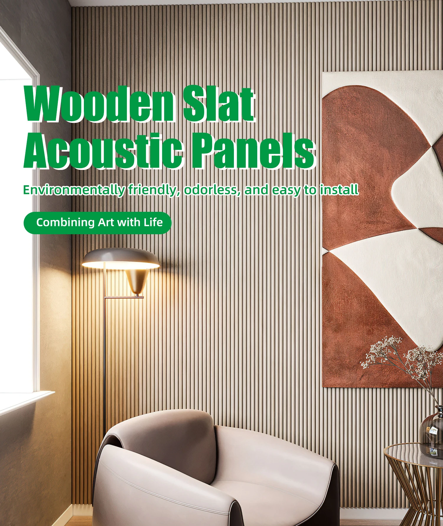 Office Studio Wooden Slatted Sound Absorbing Proofing Boards Ceiling ...