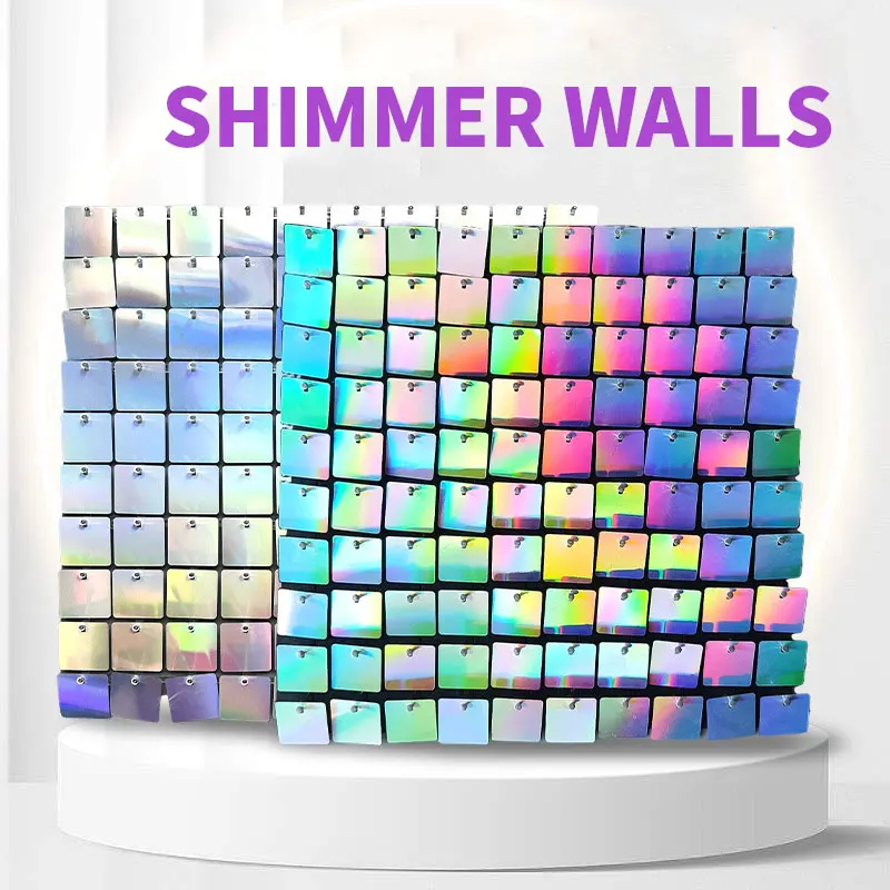 Decoration Stunning Iridescent Wedding Colorful Wall Panels Sequins ...