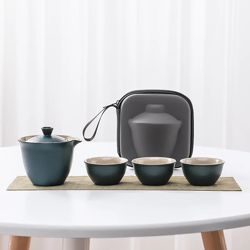 Portable Travel Tea Set With Bag Ceramic Chinese Kungfu Tea Set - Buy ...