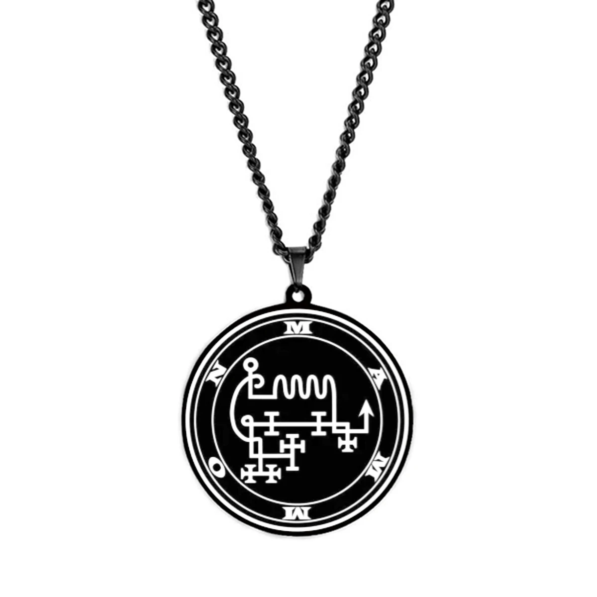 Sigil of Lord Mammon Demon Occult Seal Stainless Steel Pendant
