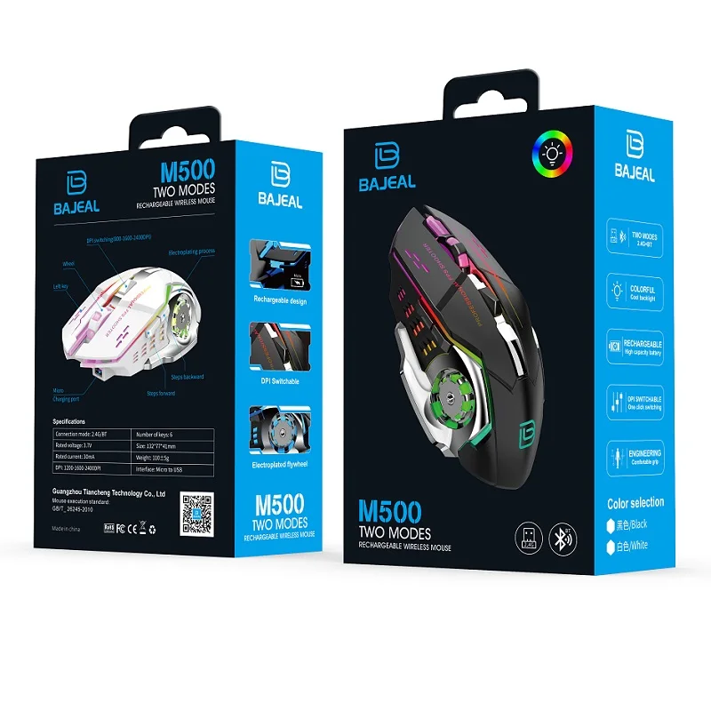 Oem Bajeal M500 2.4g+bluetooth Dual Mode Rechargeable Computer Rgb ...