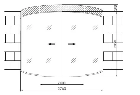 Automatic Curved Sliding Glass Doors System Semicircle Curve Top ...