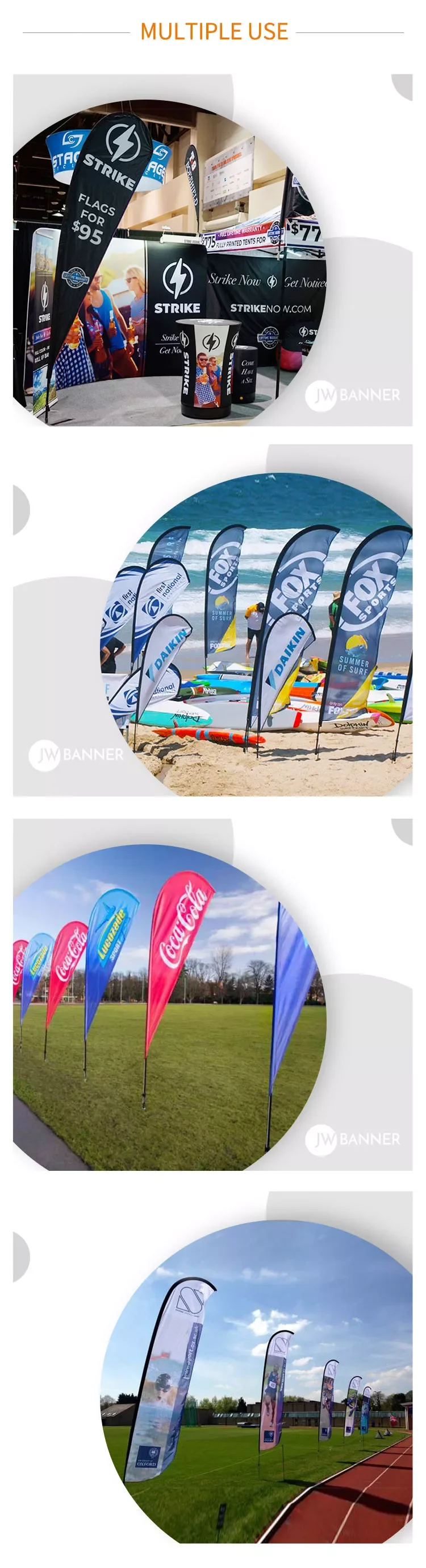 Custom Flag Class Teardrop Banners for Outdoor Advertising