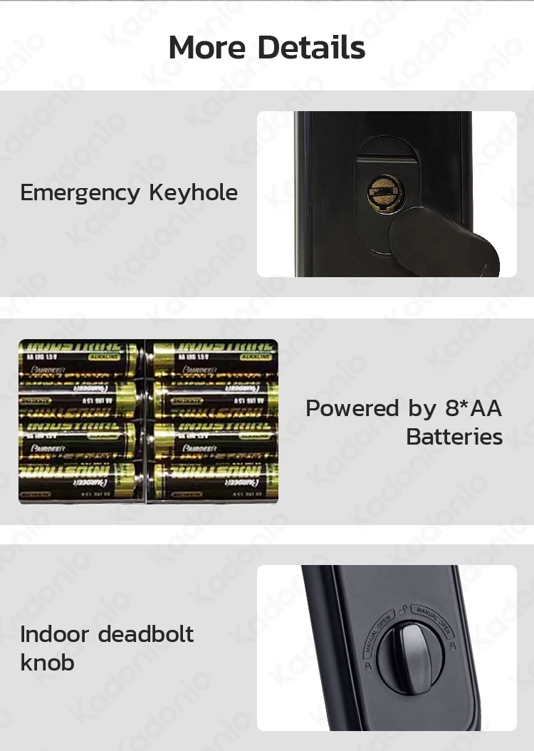 Kadonio Outdoor Biometric Safe Digital 6068 Mortise Aluminium Door ...
