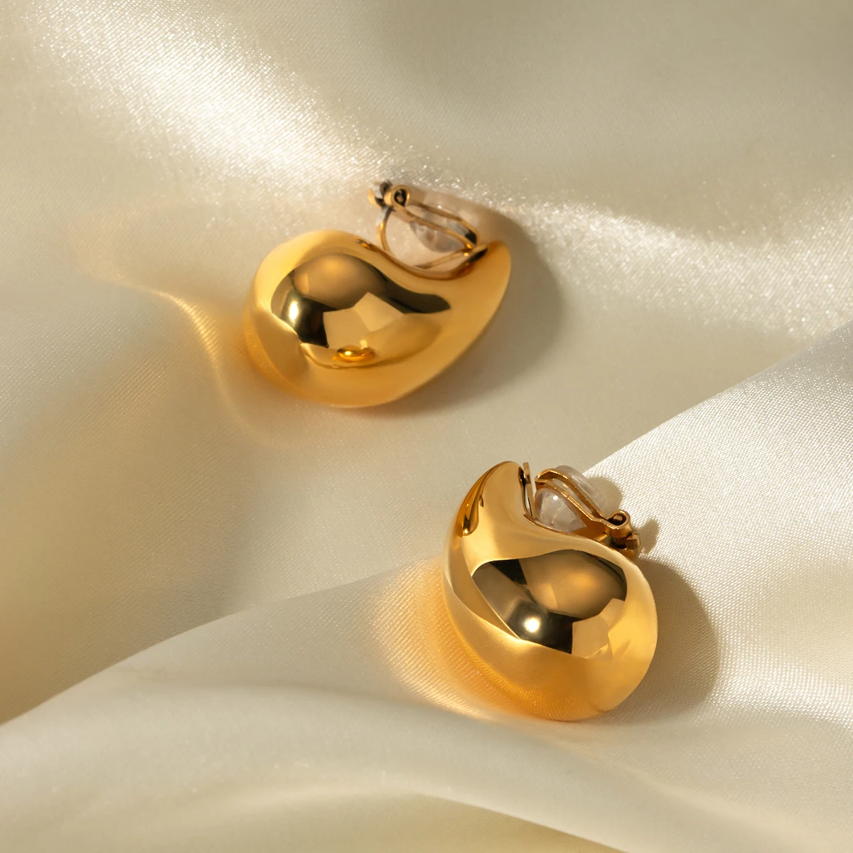 J&d Stainless Steel 18k Gold Plated Jewelry Gift Teardrop Water Drop ...