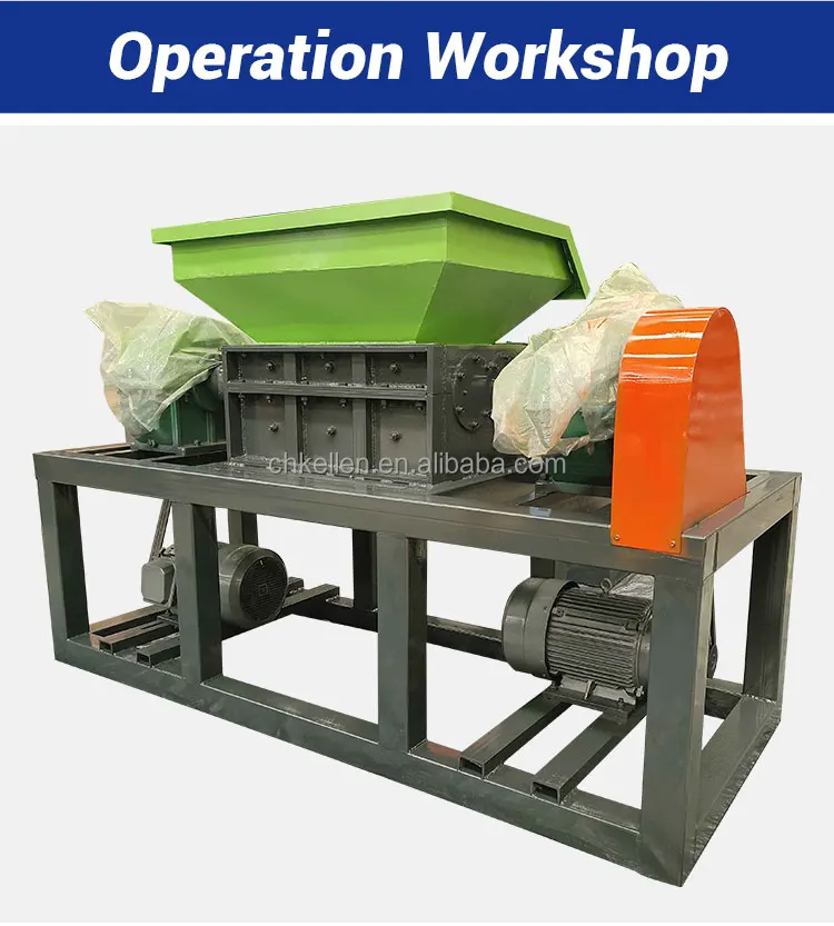 Double Shaft Wood Pallet Tin Can Metal Shredder Machine