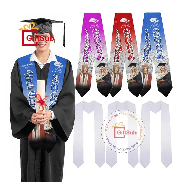 Personalized Graduation Stoles - Custom Name Photo Sublimation