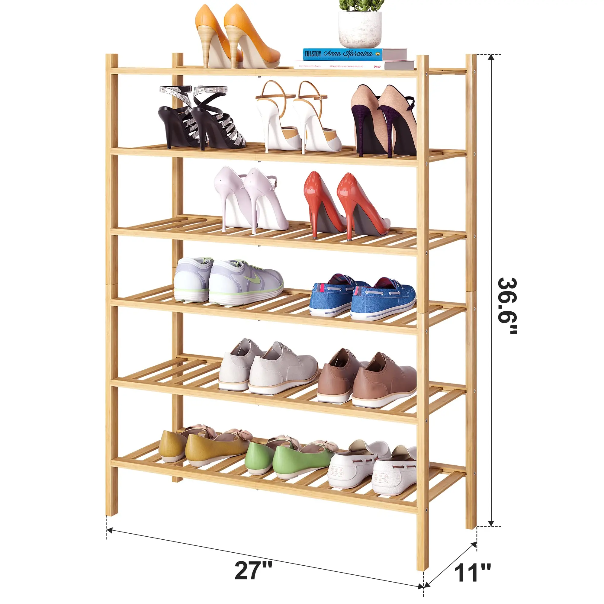 4 Tier Bamboo Shoe Rack - Stylish Storage Solutions