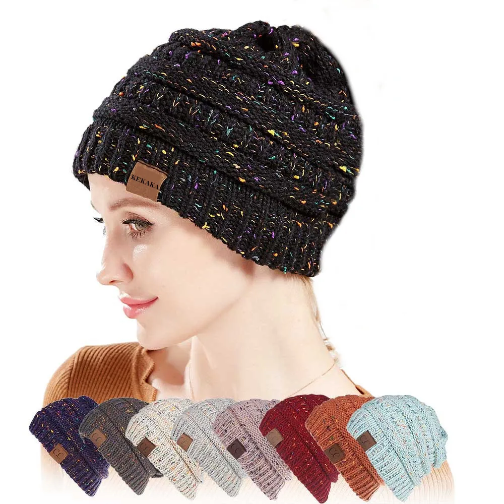Bsbh Solid Color Warm Winter Beanie Hat Women Beanies Stretch Thick ...