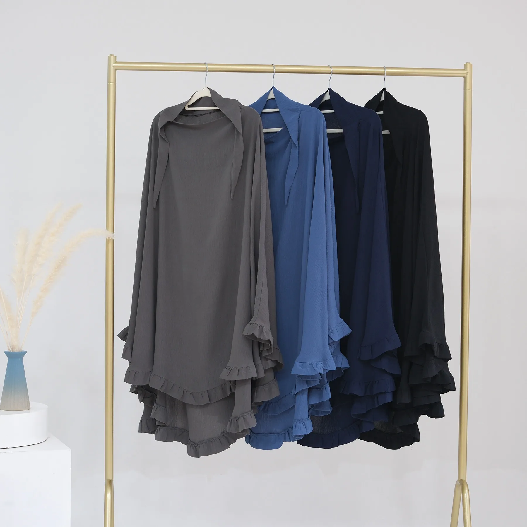 Eid Muslim Women Prayer Modest Hijab Jilbabs Ethnic Long Jazz Crepe ...