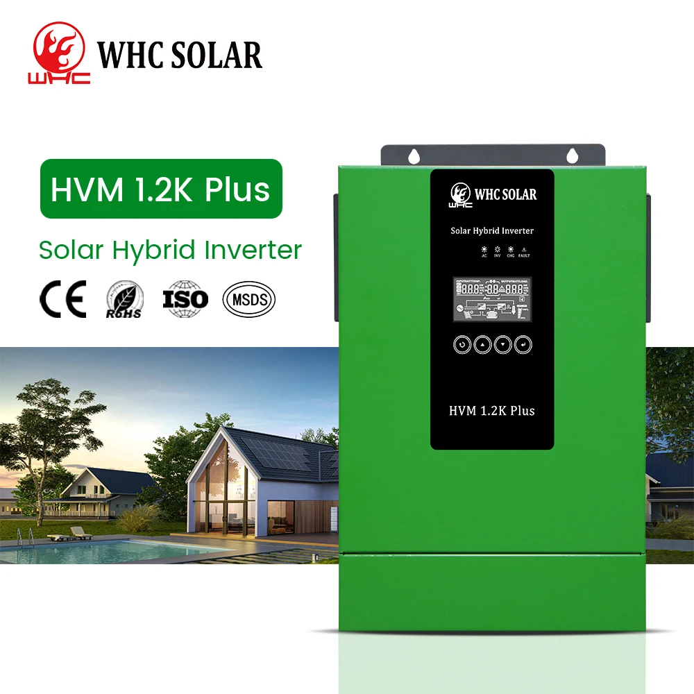 WHC Solar Inverter Manufacturer Pure Sine Wave 1.2KW Solar Hybrid ...