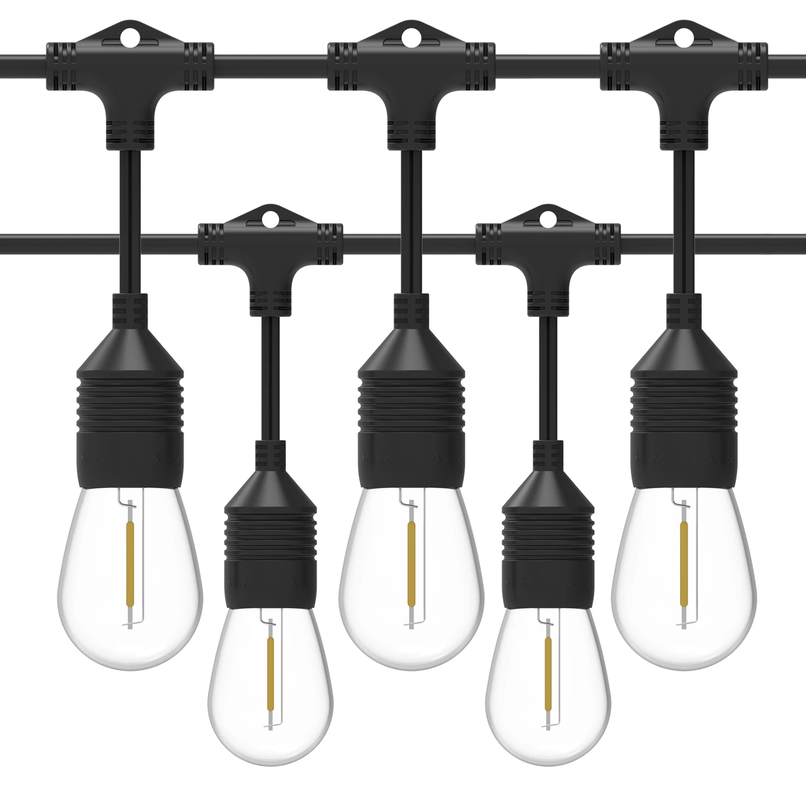 48ft 24 Bulbs 18/2 Sjtw Heavy Duty Cord Hanging Sockets Vintage Edison ...