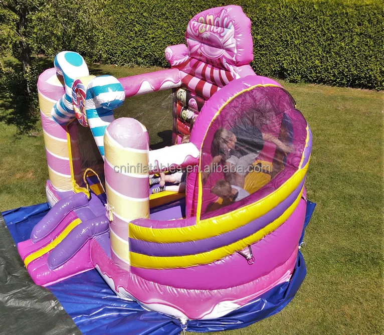 Kids Inflatable Moonwalk Candyland Sugar Shack Bounce House pink Candy ...