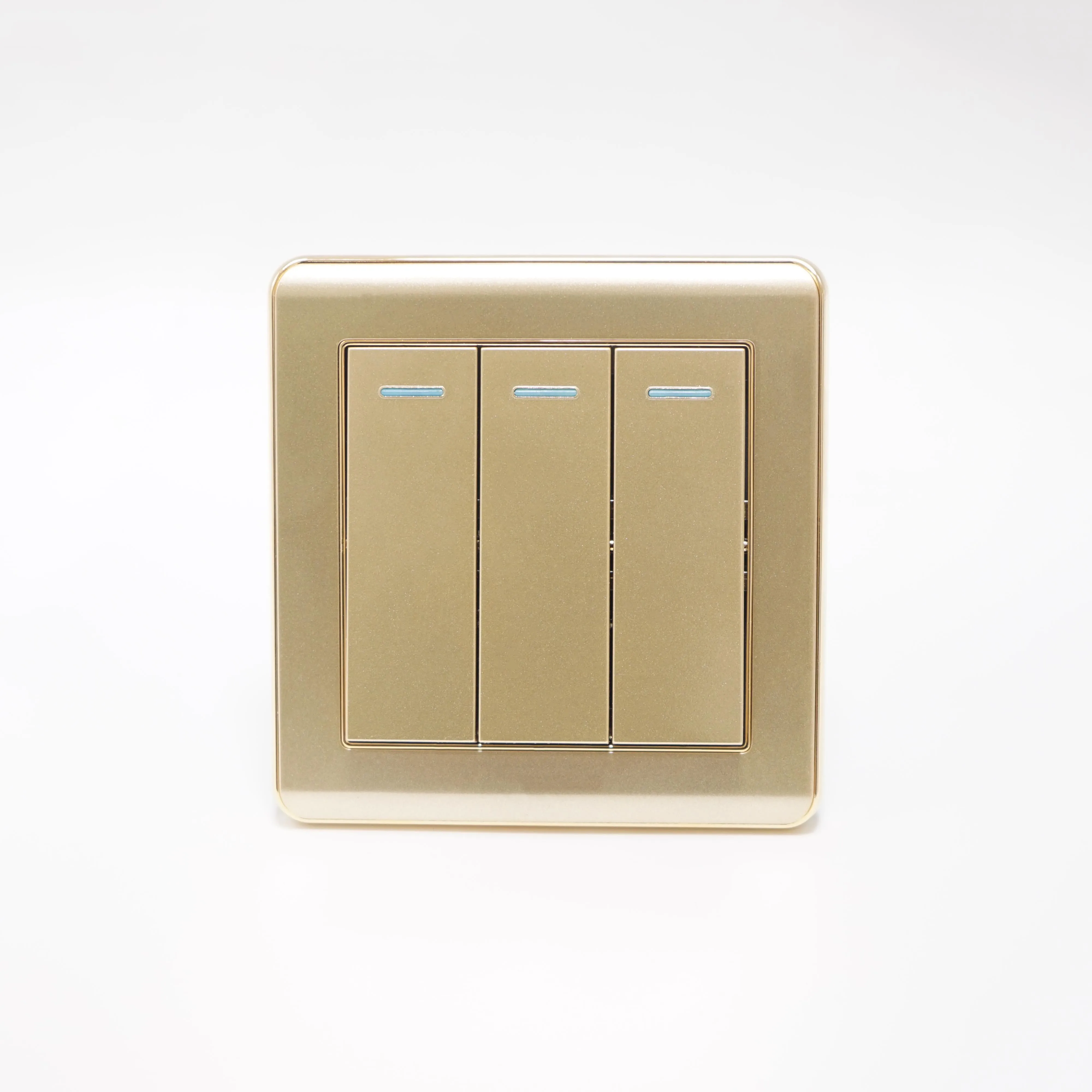 V8 Range 3 Gang Switch White Color Silver Electroplated Ring Pc Plate ...