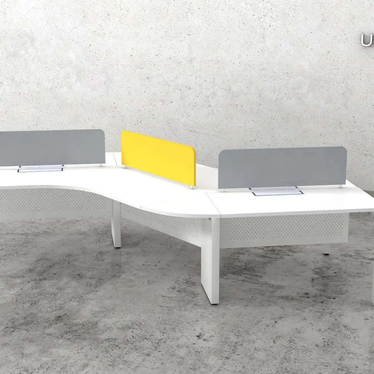 V Shape Office Furniture Front Desk Executive 60mm Thickness ...