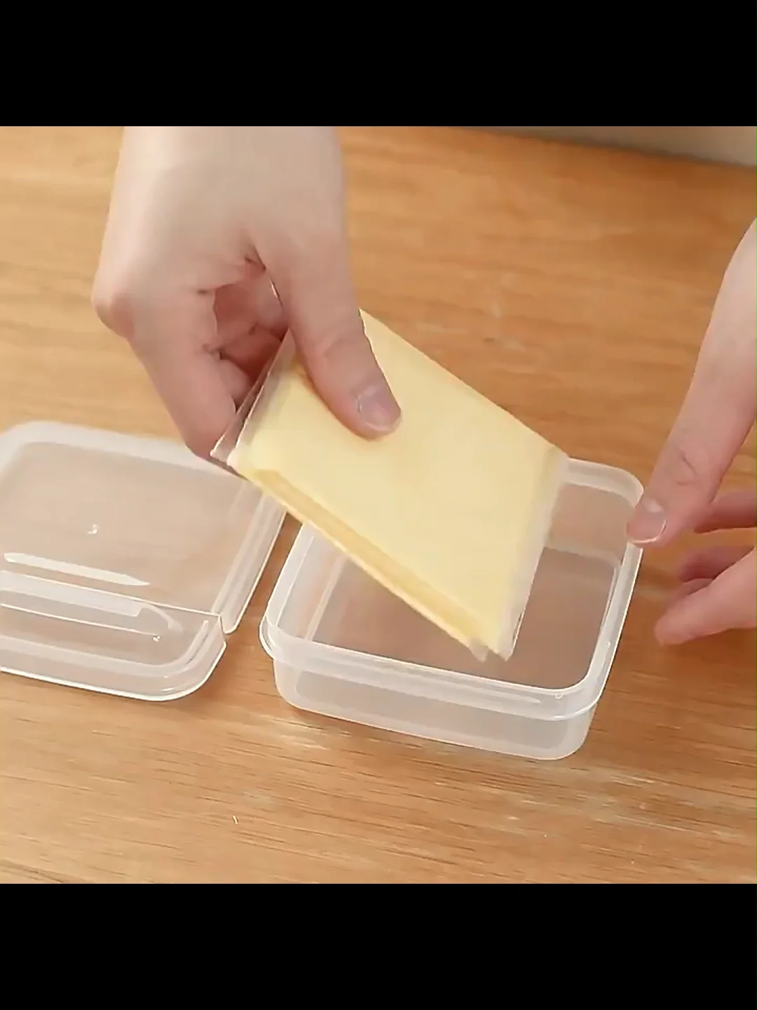 Plastic Transparent Butter Block Cheese Storage Box Portable ...