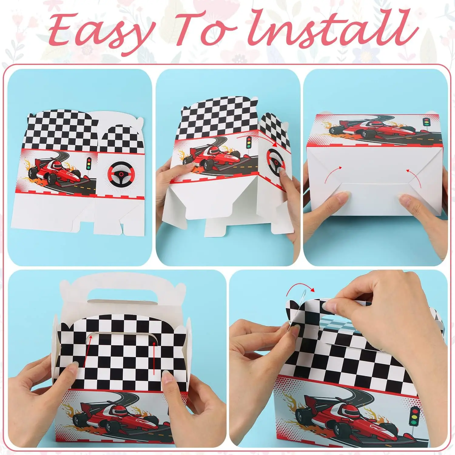 12 PCS Race Car Decorations Boxes - Perfect Party Favors
