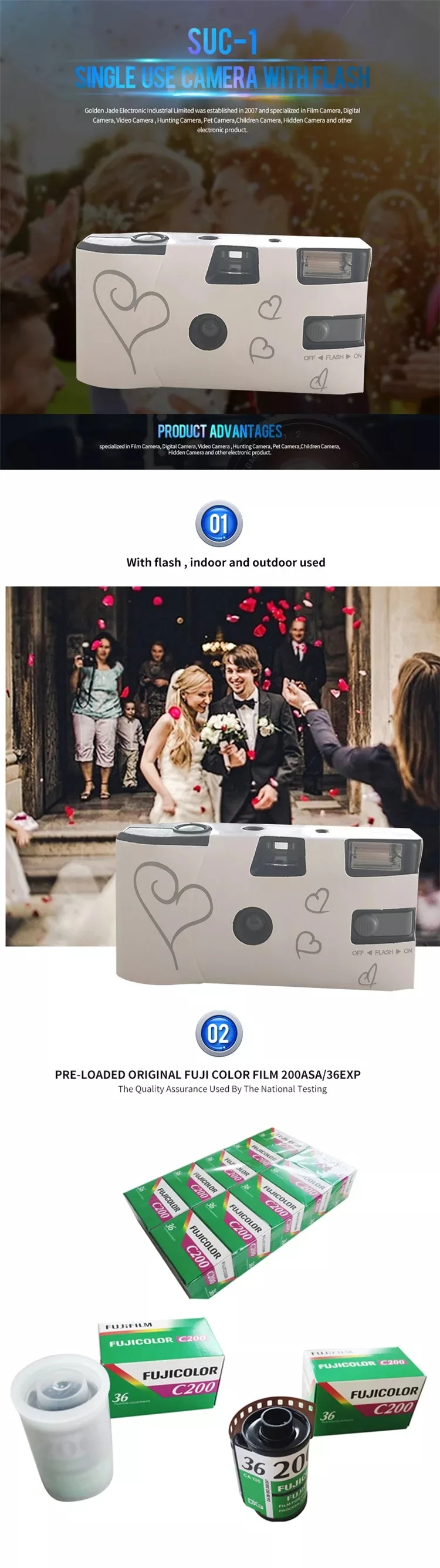 Mini Fujifilm Kodak Disposable Camera With 17exp Film Abs Material For ...