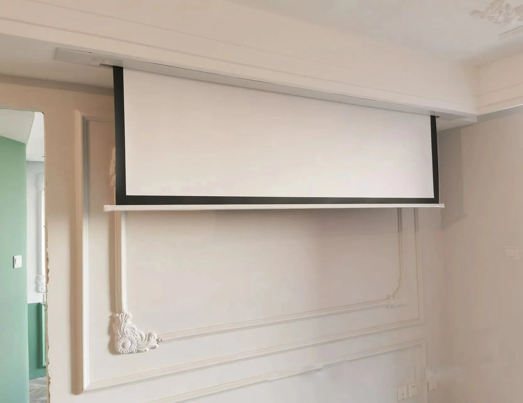 150 Inch Retractable UST Motorized Projector Screen Electric Wall and ...