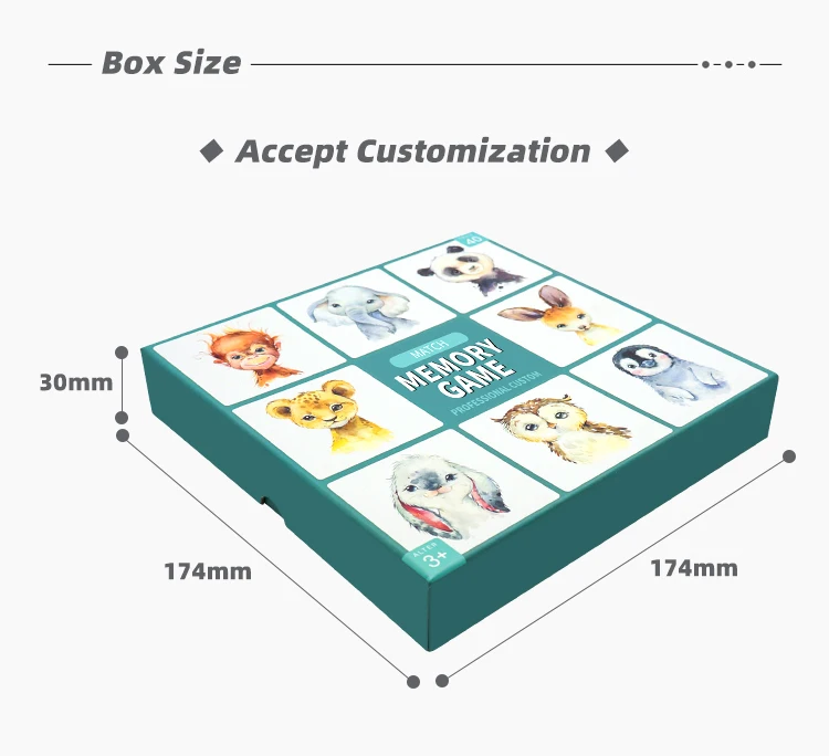 Game Cards Custom Printing Paper Material Children's Custom Memory ...