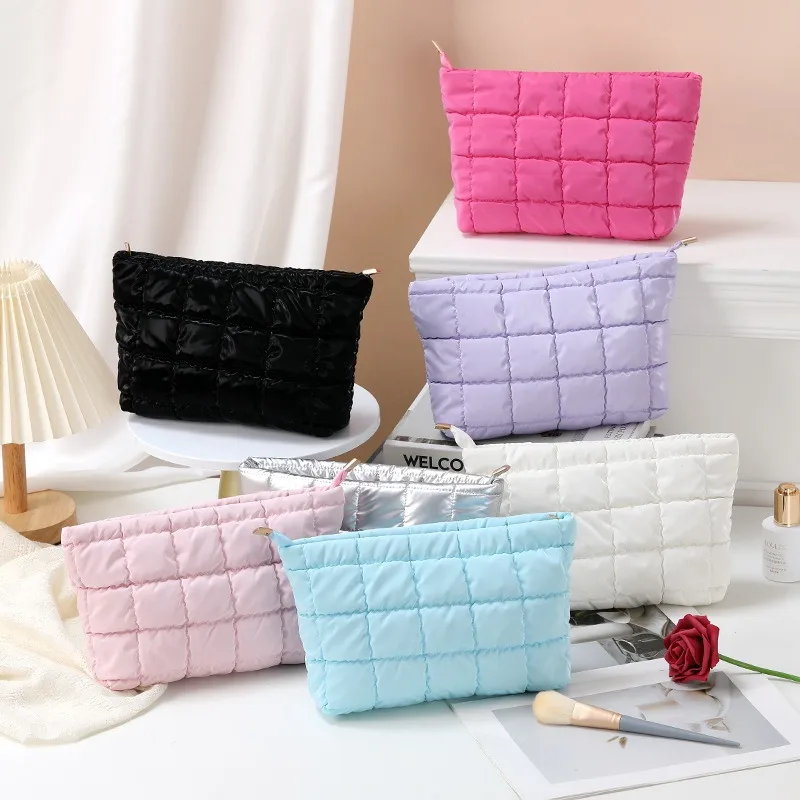 Personalized Travel Makeup Bag - Winter Pouch Puffer