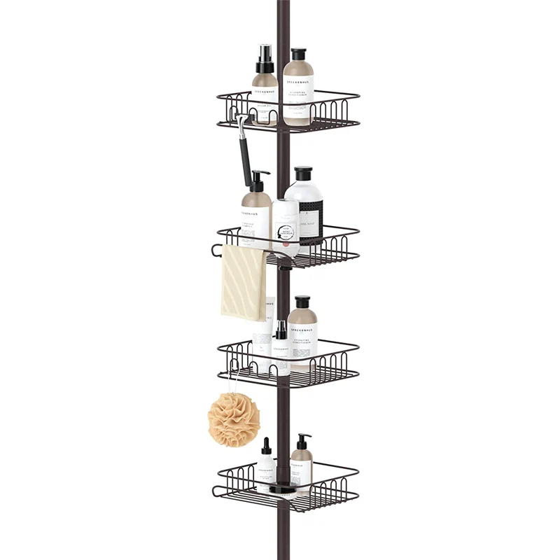 Telescopic Metal Corner Shelves Shower Rack Multi-layer Triangle Height ...