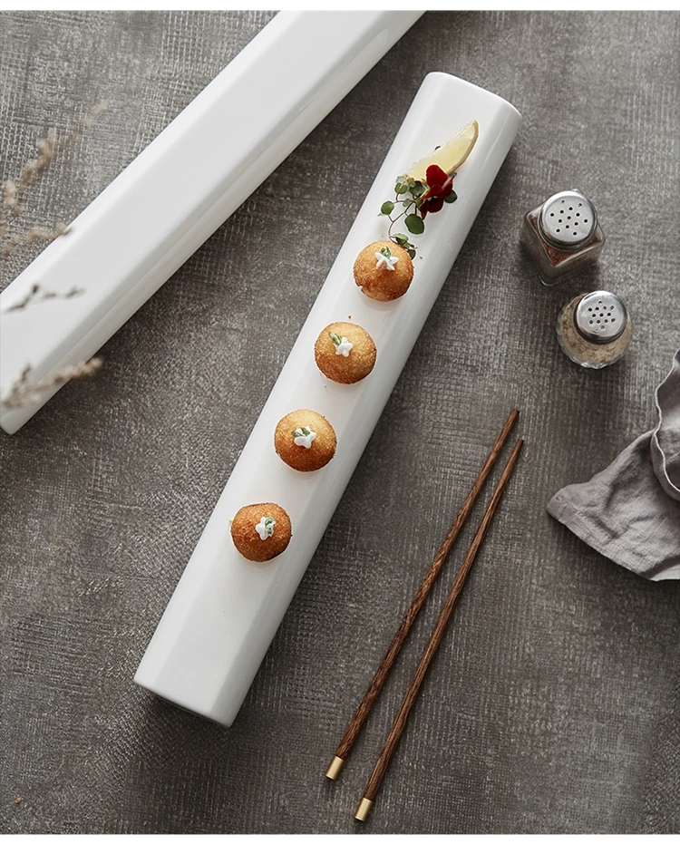 White Ceramic Show Plate Molecular Gastronomy Cold Dishes Sushi Sashimi ...