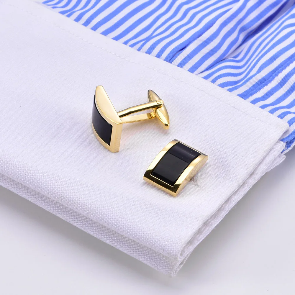 Wholesale Black Agate Stone Premium Cufflinks Custom Men's Suit Shirt ...