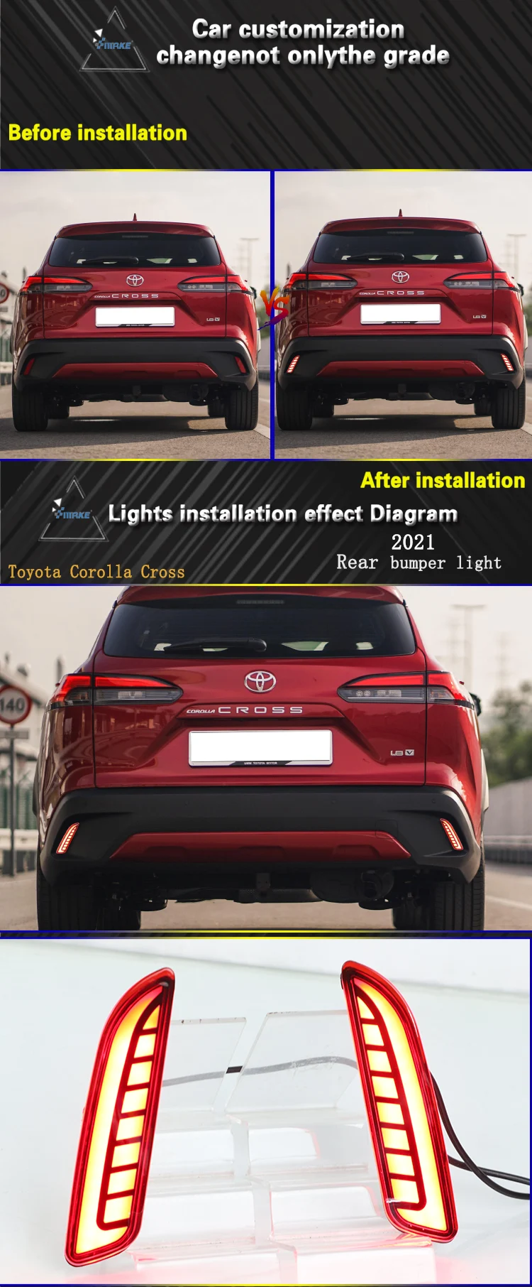 Toyota Corolla Cross 2020-2021 LED Tail Lights - IP67 Waterproof