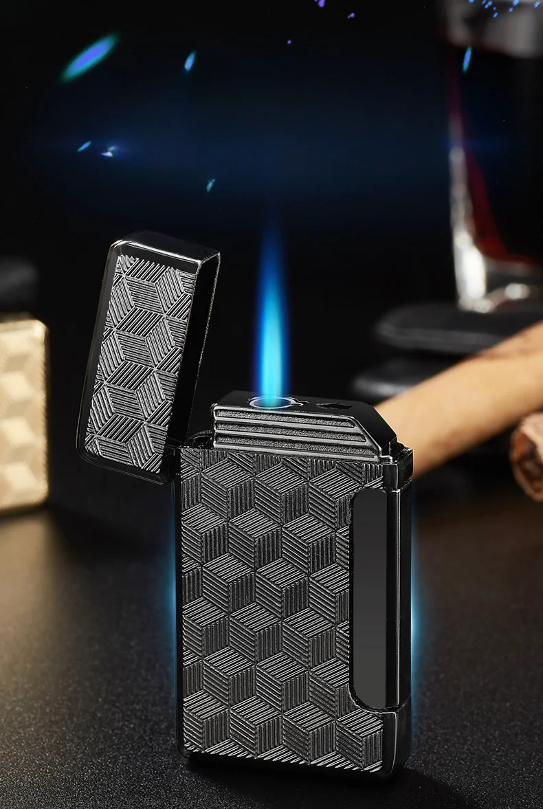 Ky 2024 New Turbo Torch Lighter Cmpact Butane Cigar Windproof Metal ...