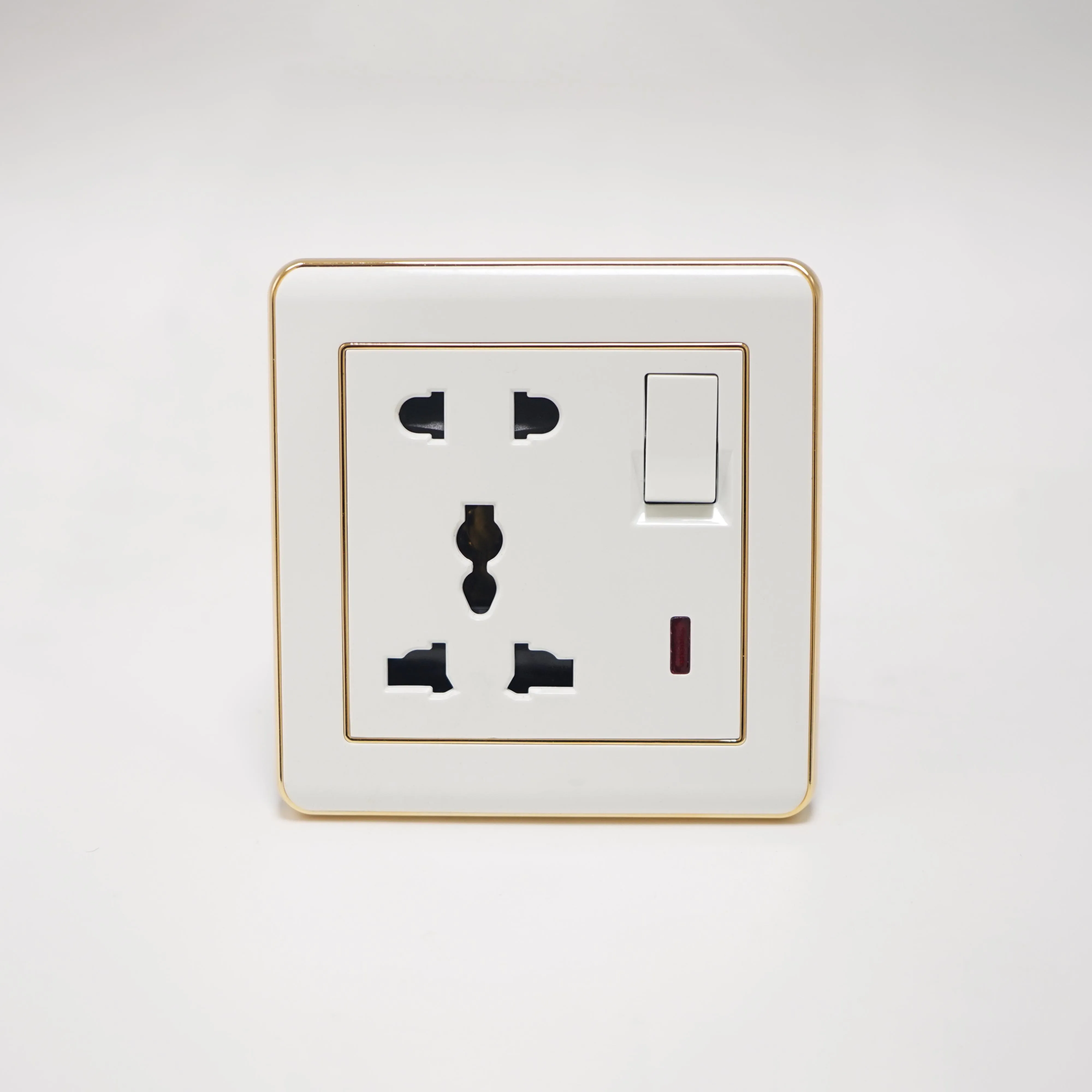 V8 Range 1 Gang Switch +5 Pin Socket + Neon White Color Silver ...
